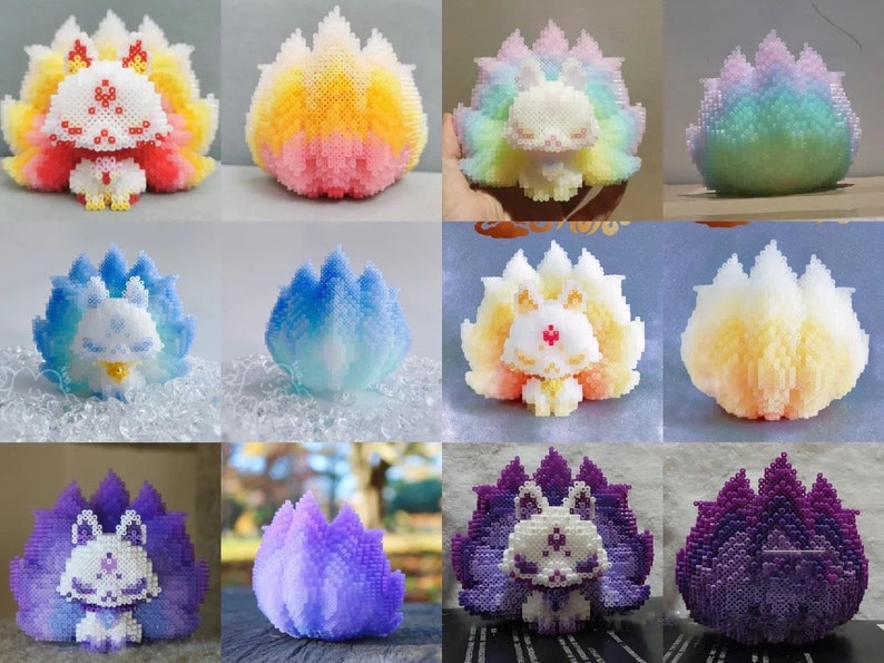 Ancient Nine Tail Fox 3D Perler Bead Pattern Digital - Etsy Canada