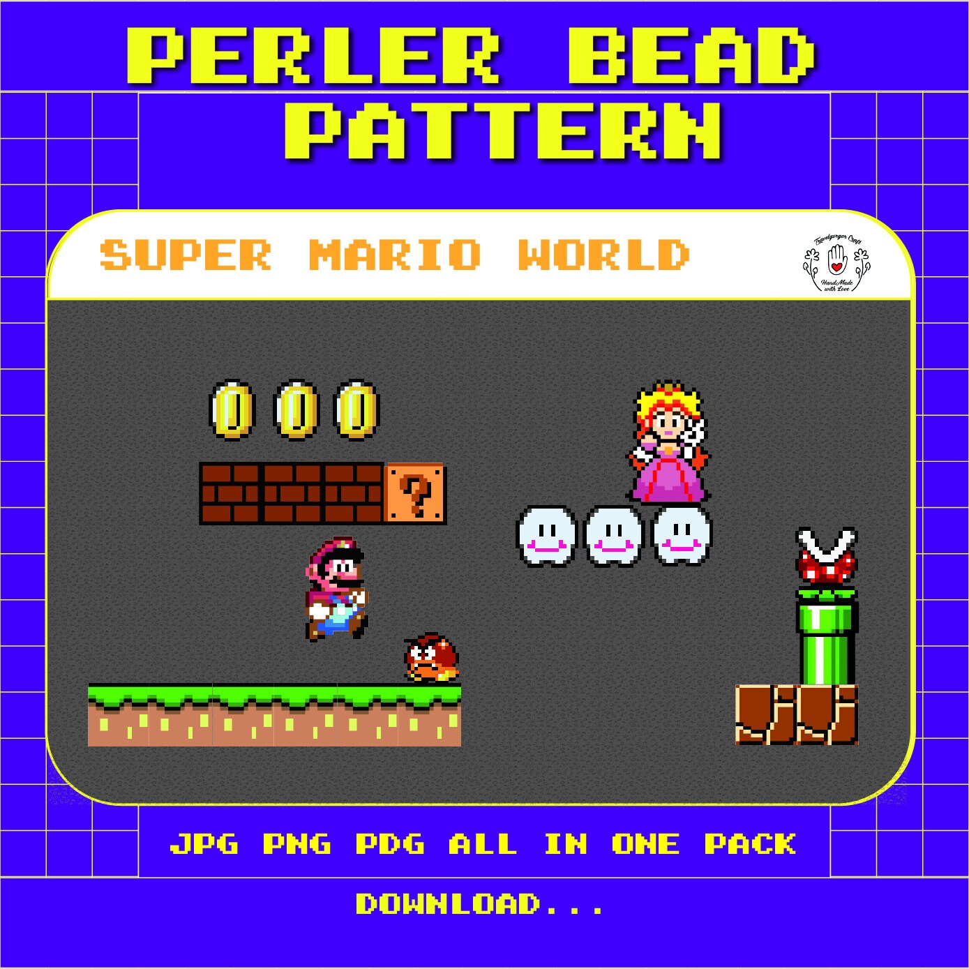 Super Mario World Perler Bead Pattern Pack Digital Instant - Etsy Portugal