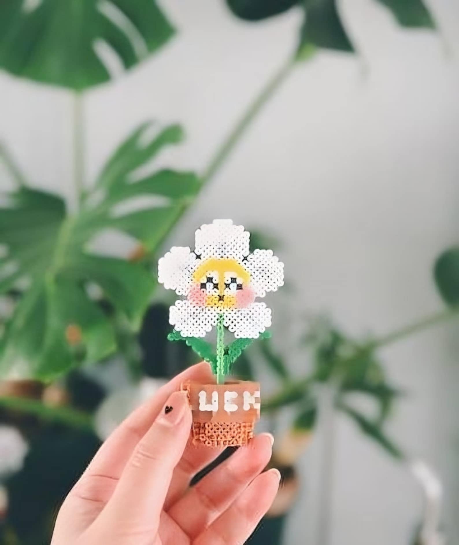 Three Flower Plants 3D Perler Bead Patterns Tutotial Instant - Etsy