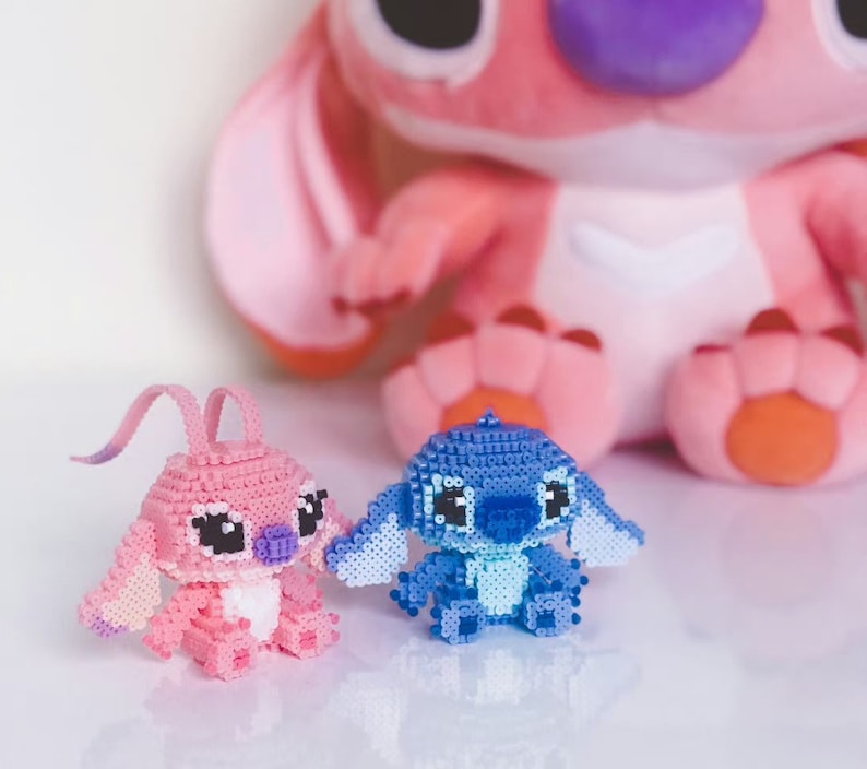 Set of 2 Stitch and Angel 3D Perler Bead Pattern Digital - Etsy