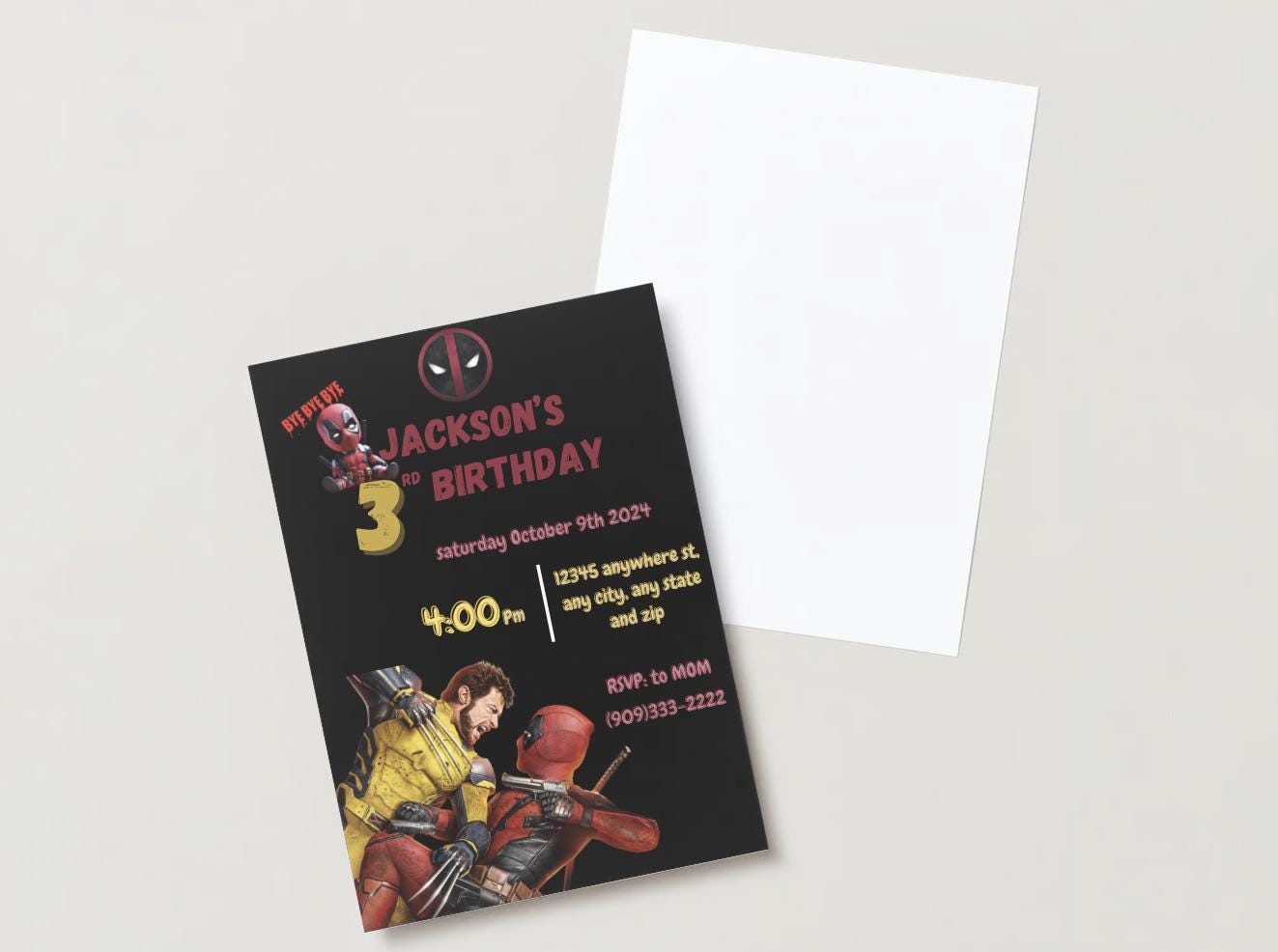 Deadpool Birthday Invitation - Etsy