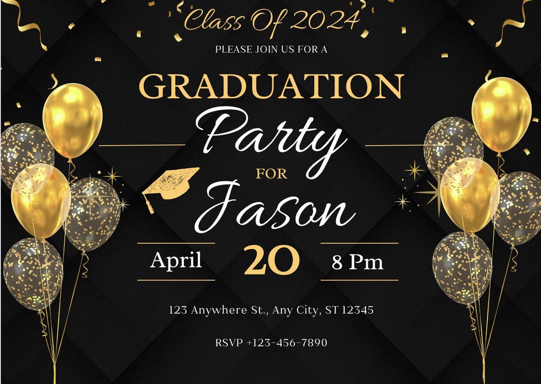 Graduation Invitation Template Made With CANVA - Etsy