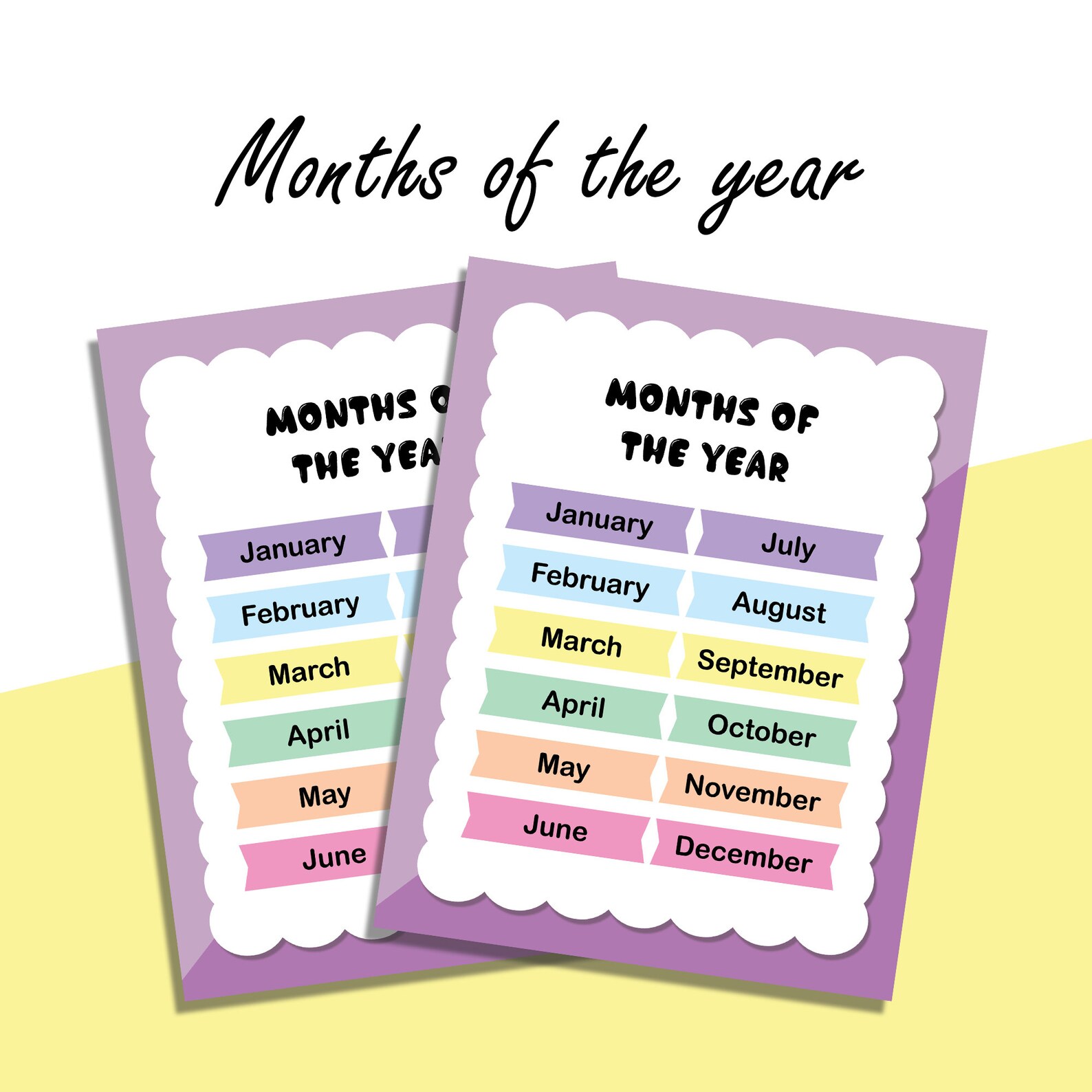 Months of the Year | 12 Month Name Poster | Months Year List ...