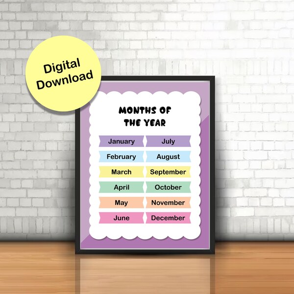 Printable Month Name - Etsy