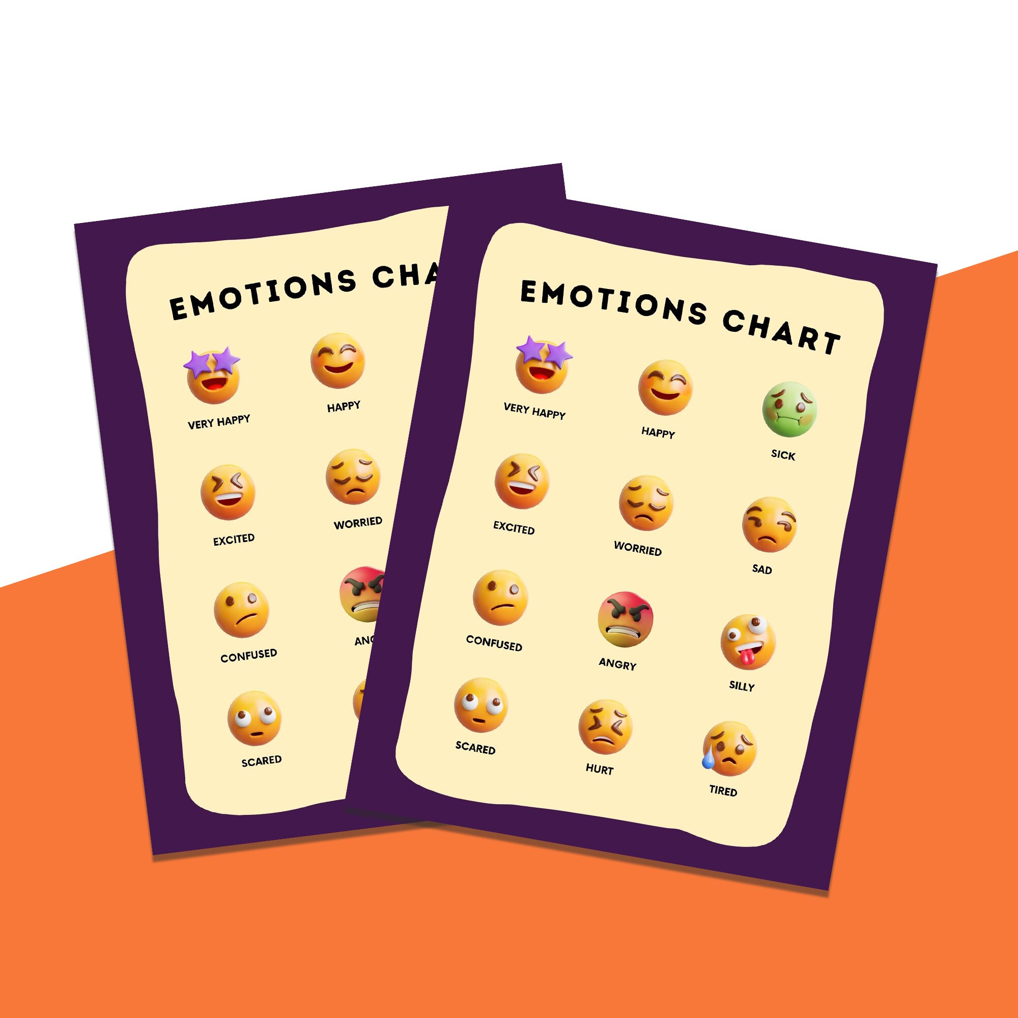 Feelings Chart Emotions Poster Feeling Faces Chart Feelings Chart Print ...