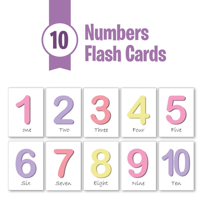 Números imprimibles del 1 al 10 / Tarjetas de memoria - Etsy México