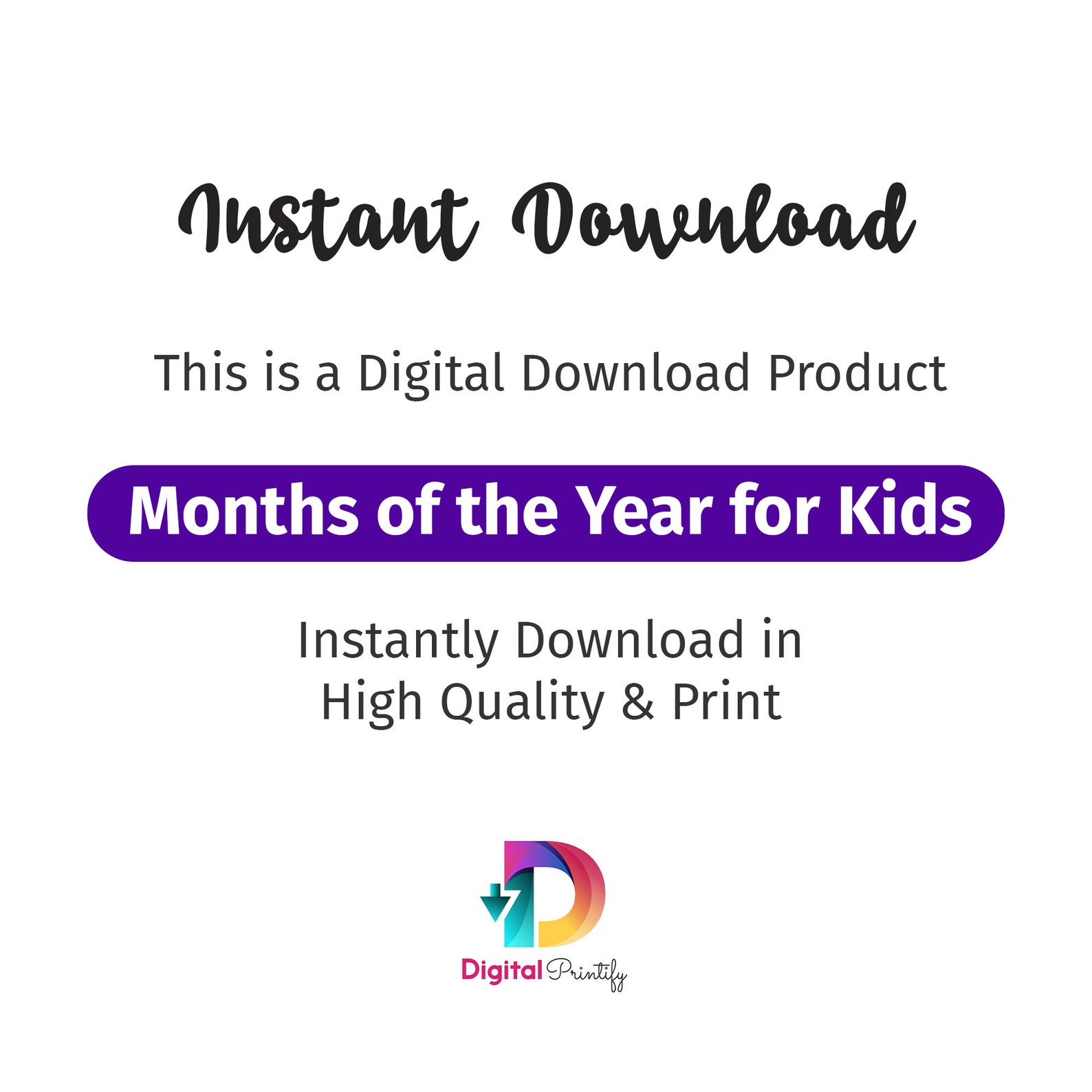 Months of the Year | 12 Month Name Poster | Months Year List ...