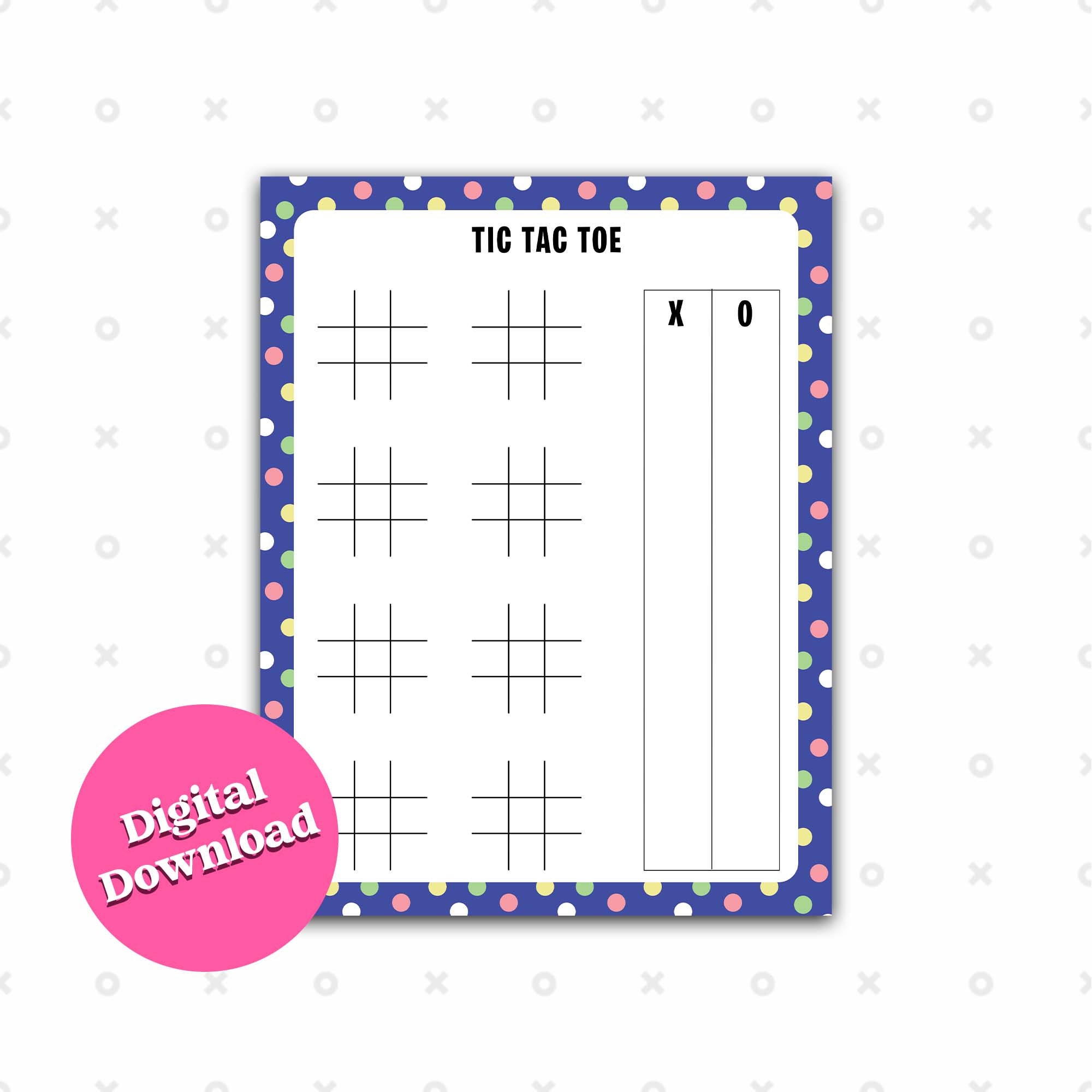 Tic Tac Toe Printable | Blank Tic Tac Toe Sheets | Family Games ...