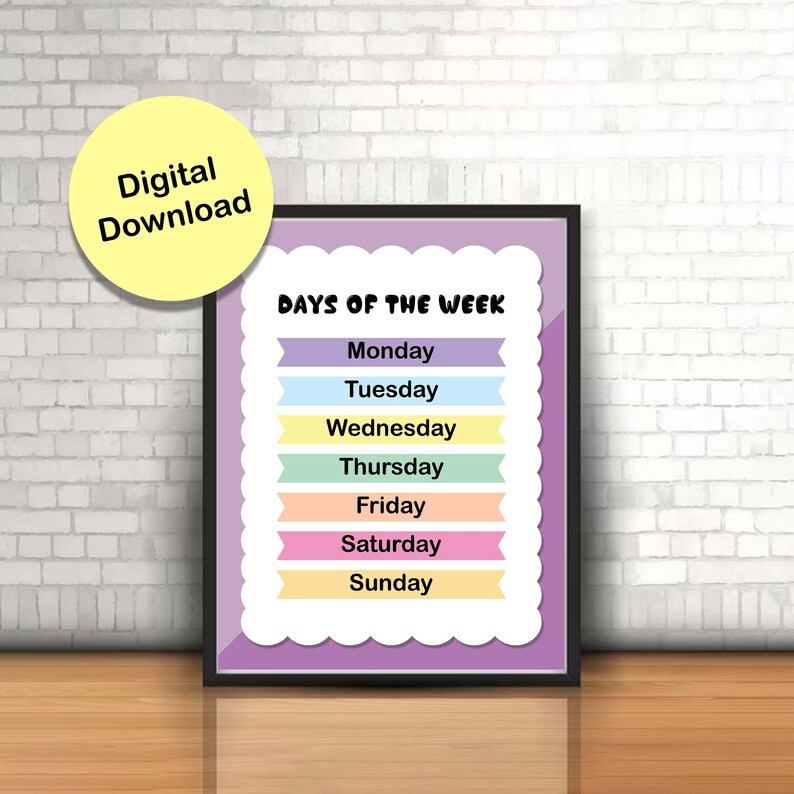 Days of the Week | Weekdays in English | Printable Weekdays | Week Days ...