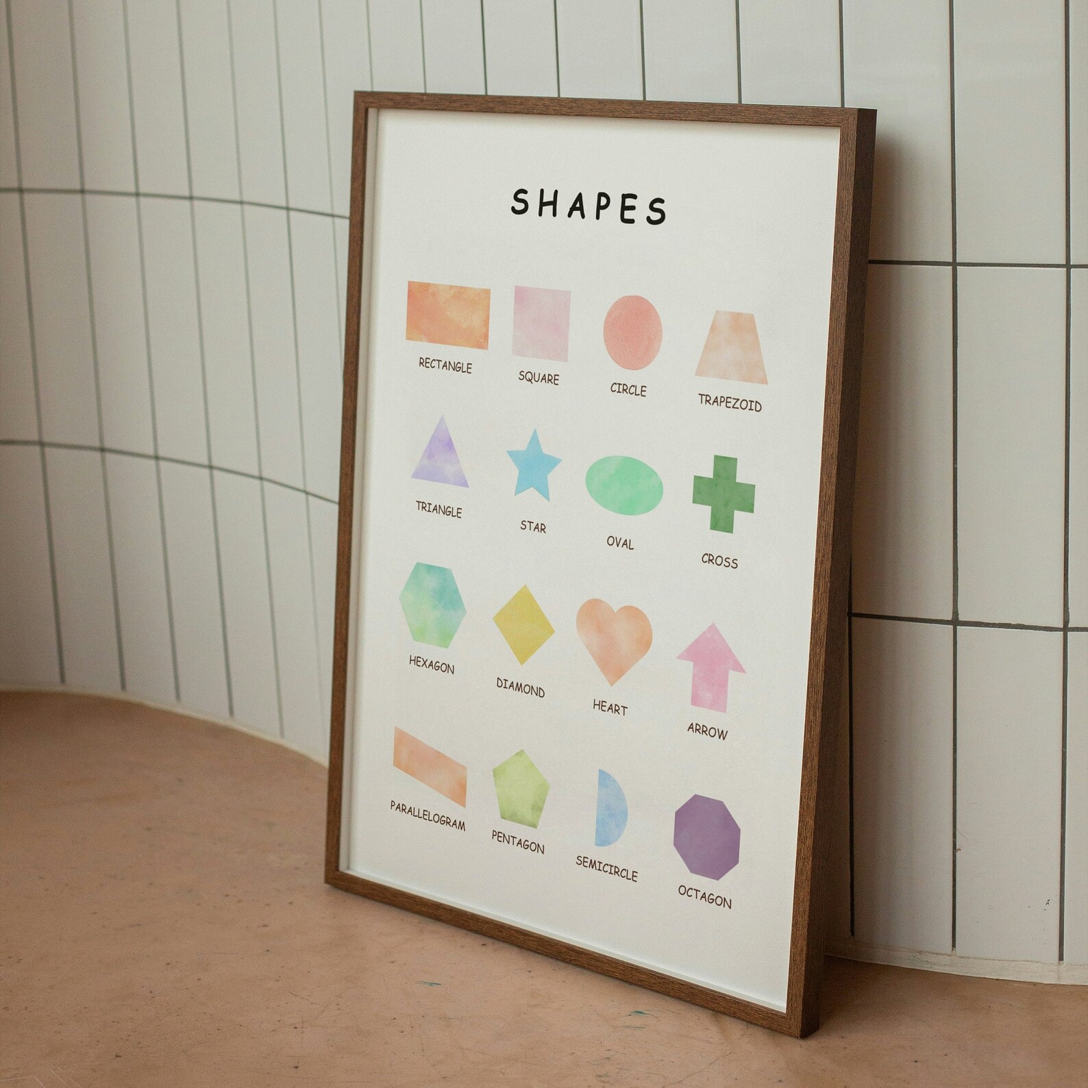 Printable Shapes Poster for Kids | Basic Geometric Shapes for Preschool ...