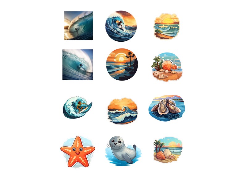 60 Ocean Themed Stickers, Kids Stickers, Animal Stickers - Etsy