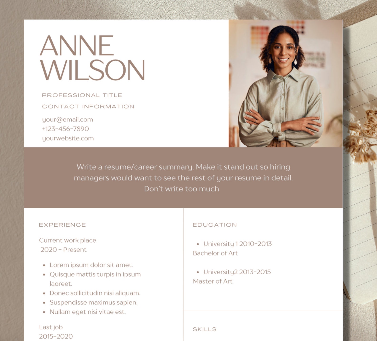 Editable Professional Resume Template, Modern Resume Template With ...