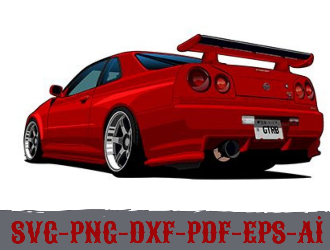 Nissan SKYLINE R34 SVG Vector Art Illustration Drawing - Etsy Australia