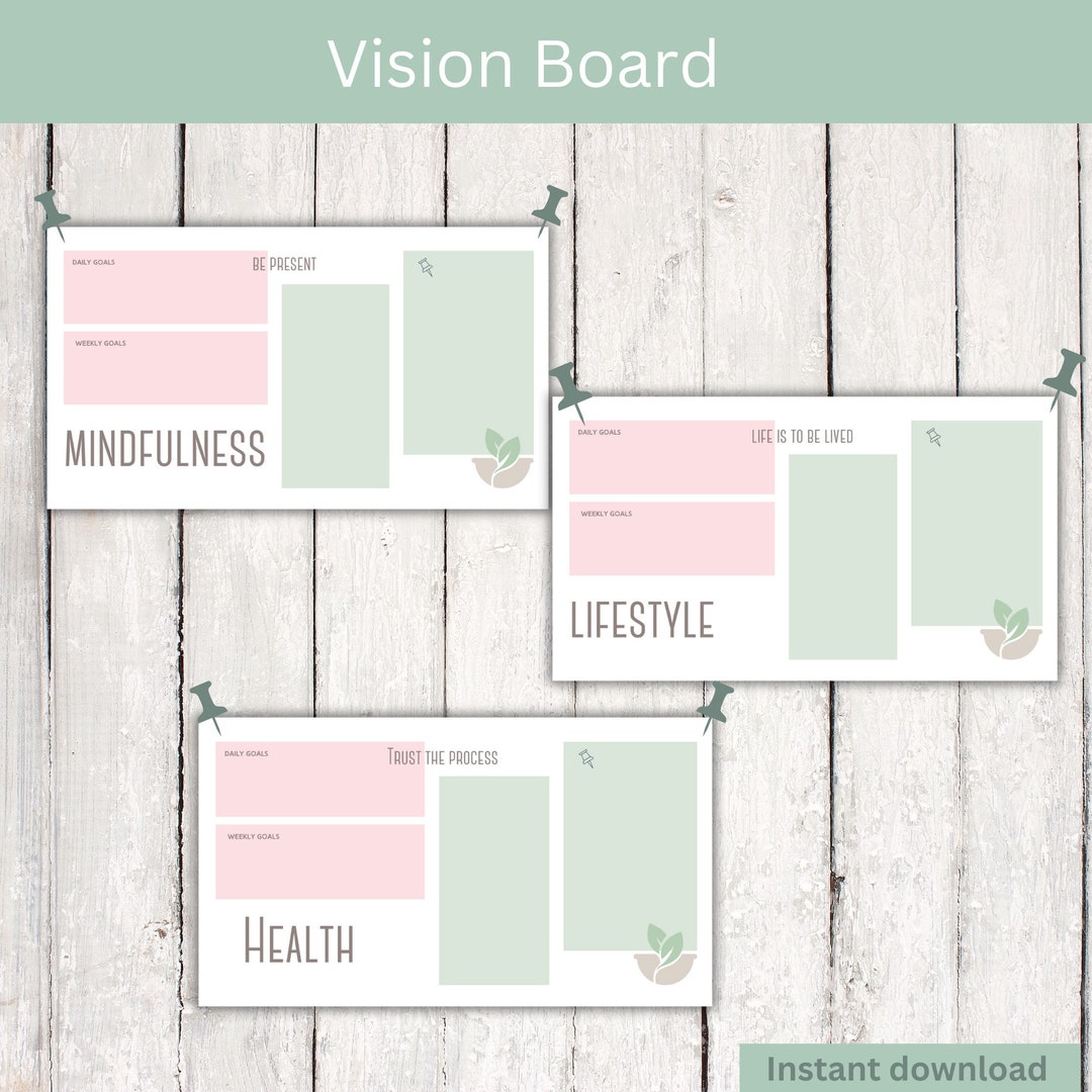 Vision Board Goal Setting Printable - Etsy