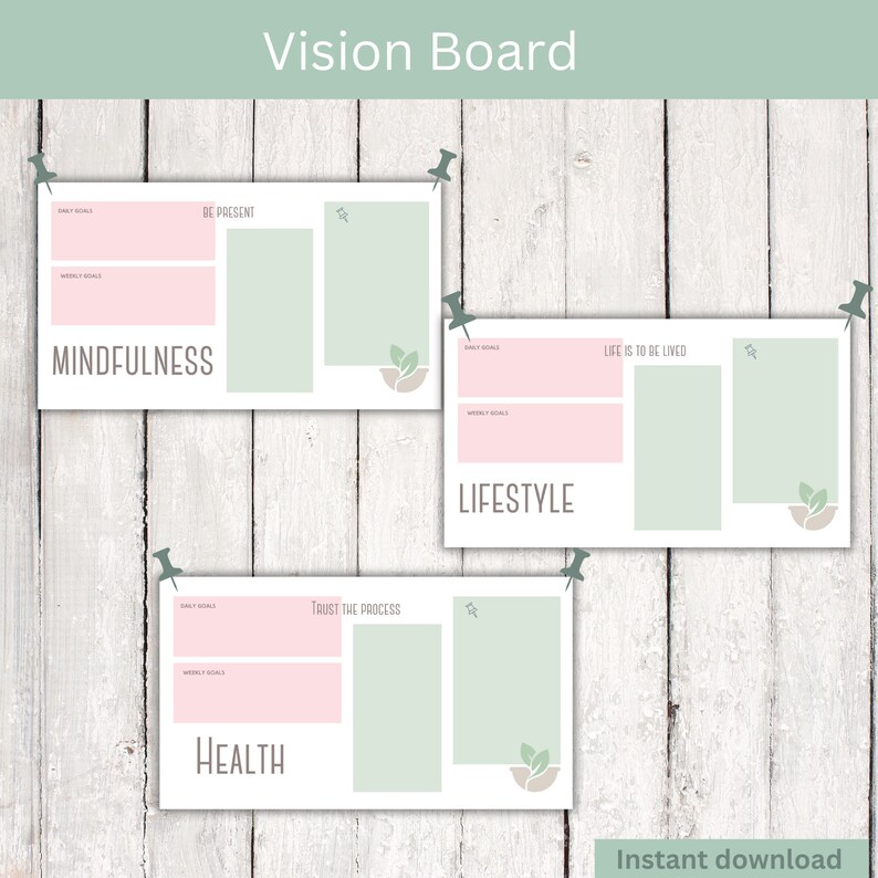 Vision Board Goal Setting Printable - Etsy