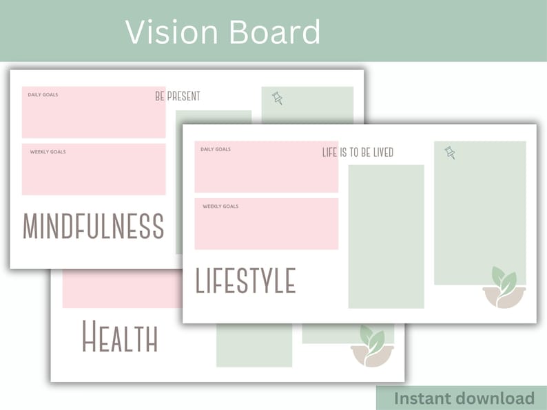 Vision Board Goal Setting Printable - Etsy
