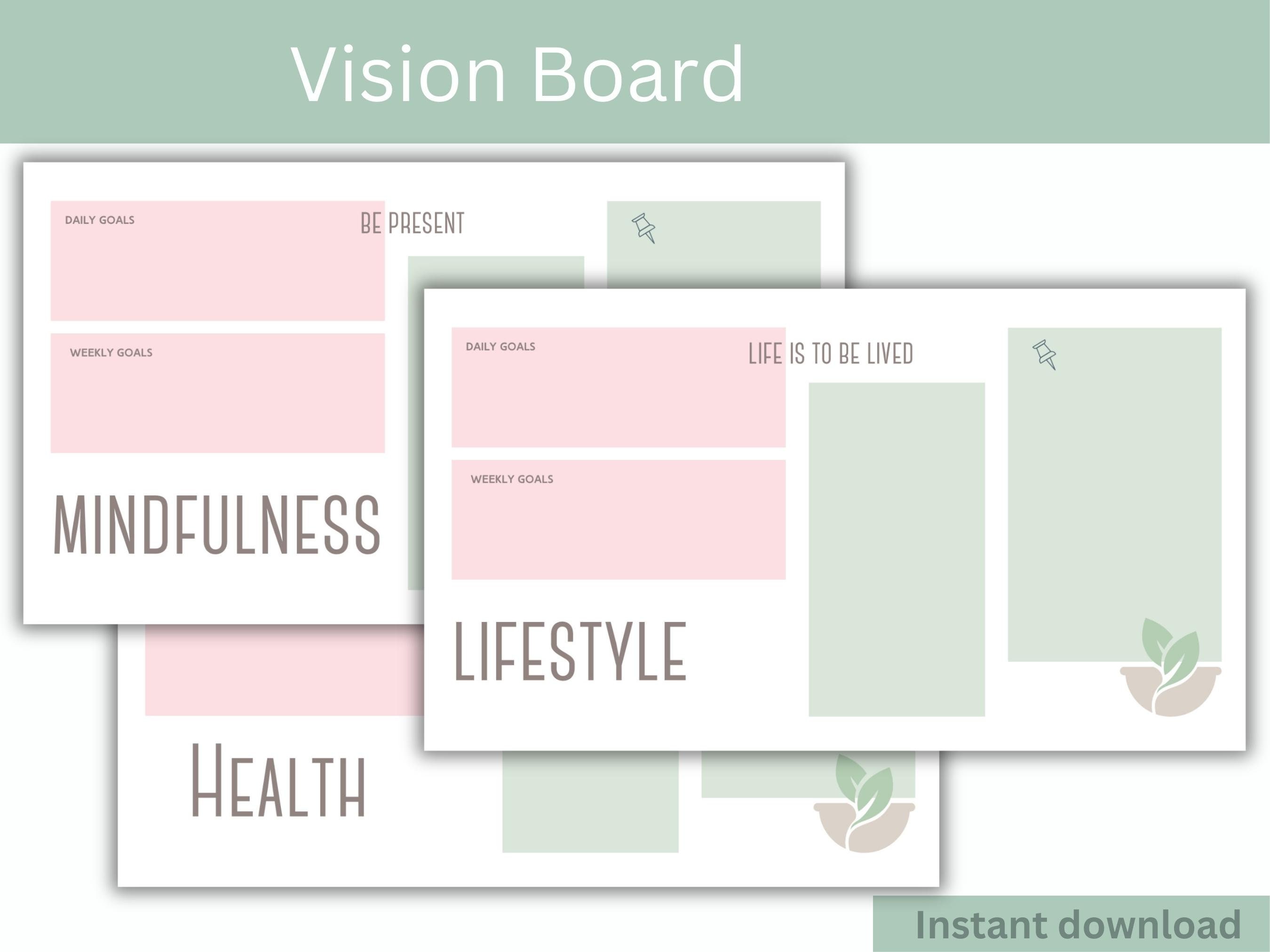 Vision Board Goal Setting Printable - Etsy