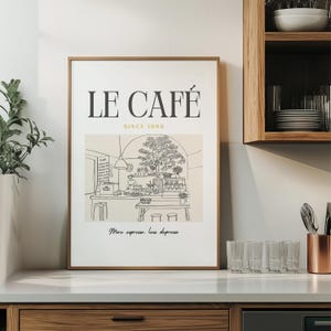 French Café Poster, French Café Print, Kitchen Wall Art, Cafe Decor ...