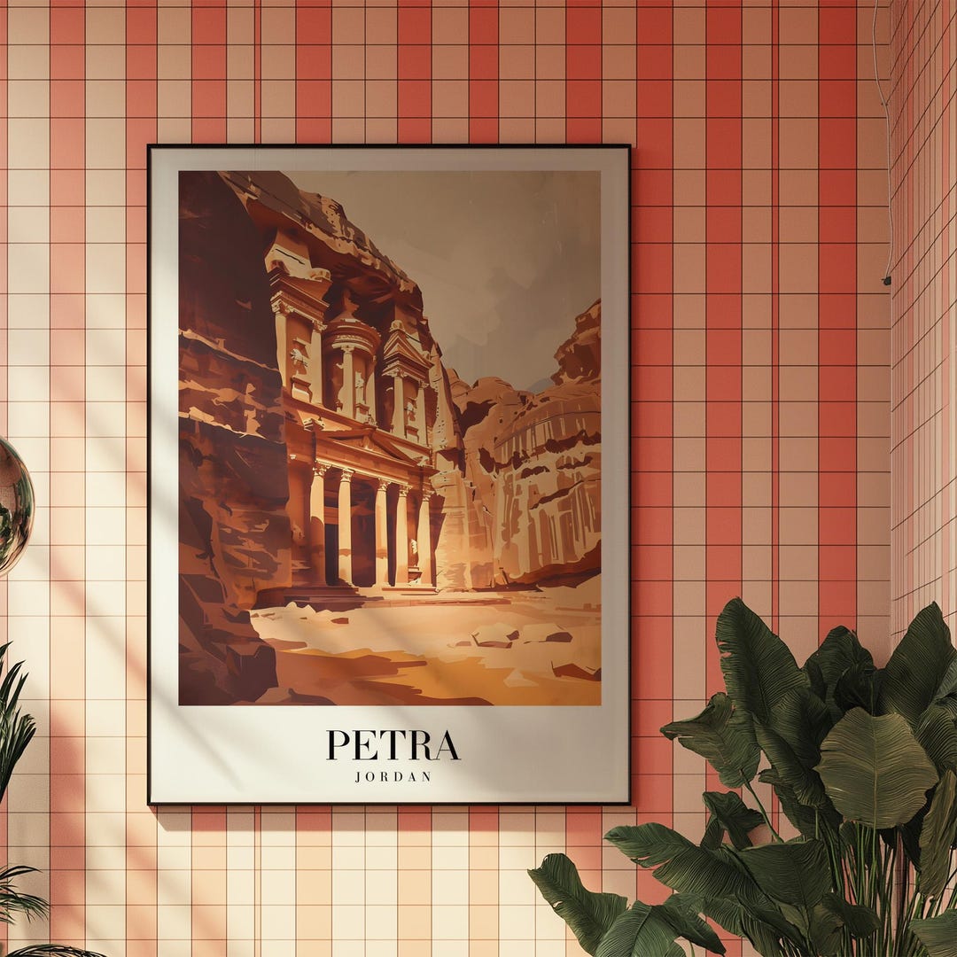 Petra Travel Poster, Petra Poster, Travel Wall Art, Vintage Travel ...