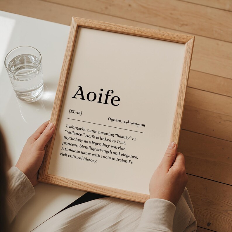 Aoife Poster: Irish Wall Art, Dictionary Definition, Name Meaning ...