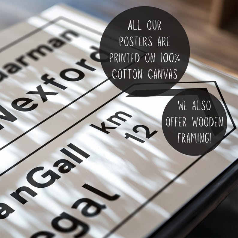 Custom Irish Road Sign Poster: Gaeilge, Irish Wall Art, County Print ...