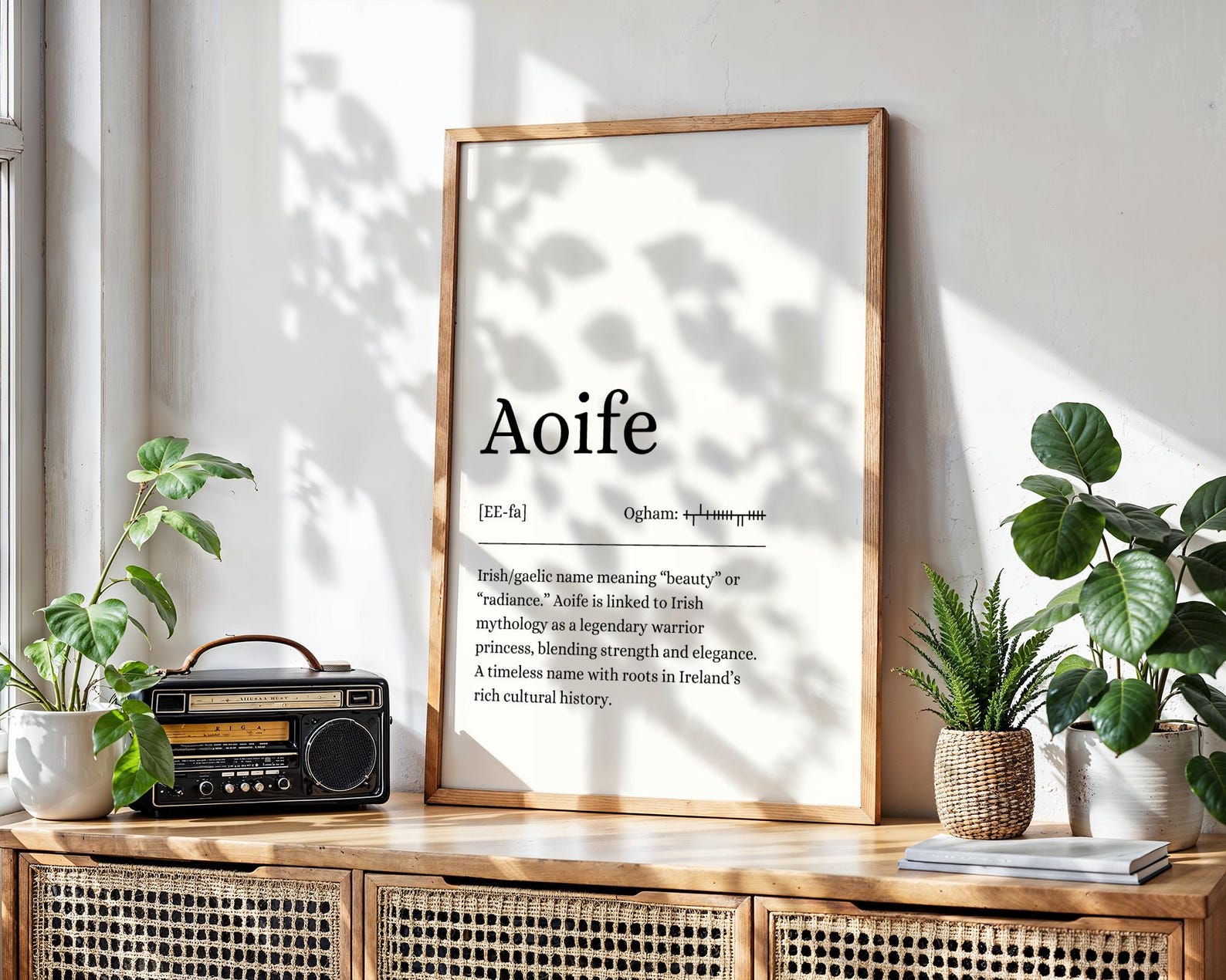 Aoife Poster: Irish Wall Art, Dictionary Definition, Name Meaning ...