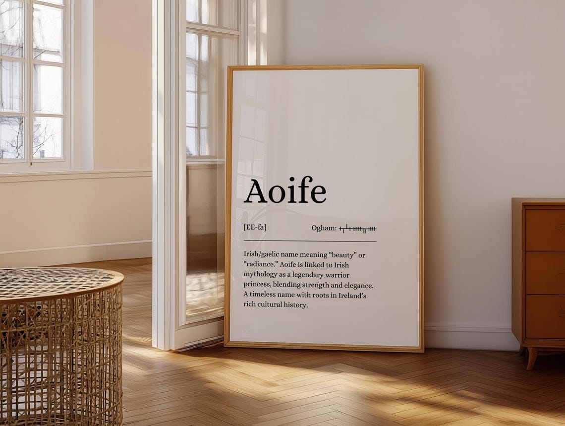 Aoife Poster: Irish Wall Art, Dictionary Definition, Name Meaning ...