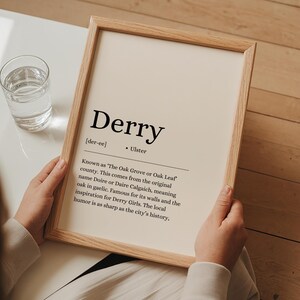 County Derry Poster, County Derry Print, Dictionary Print, Wall Art ...