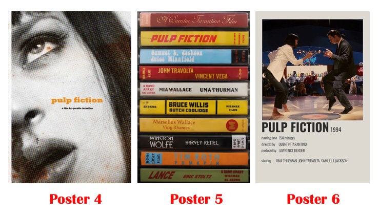Pulp Fiction Vintage Movie Poster, Aesthetic Movie Poster sold by ...