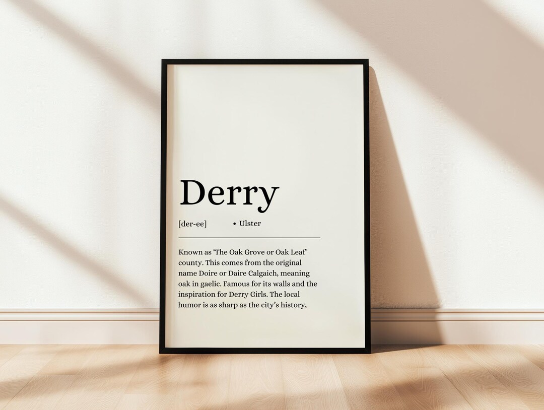 County Derry Poster, County Derry Print, Dictionary Print, Wall Art ...