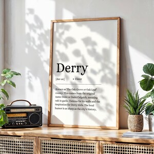 County Derry Poster, County Derry Print, Dictionary Print, Wall Art ...