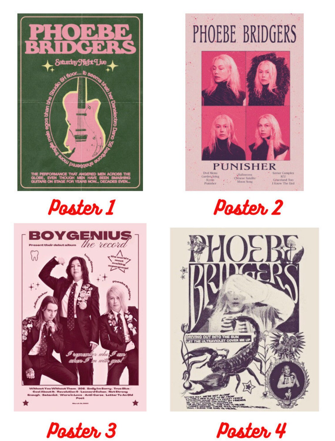 Phoebe Bridgers Aesthetic Poster, Cute Music Poster, Vintage Album ...