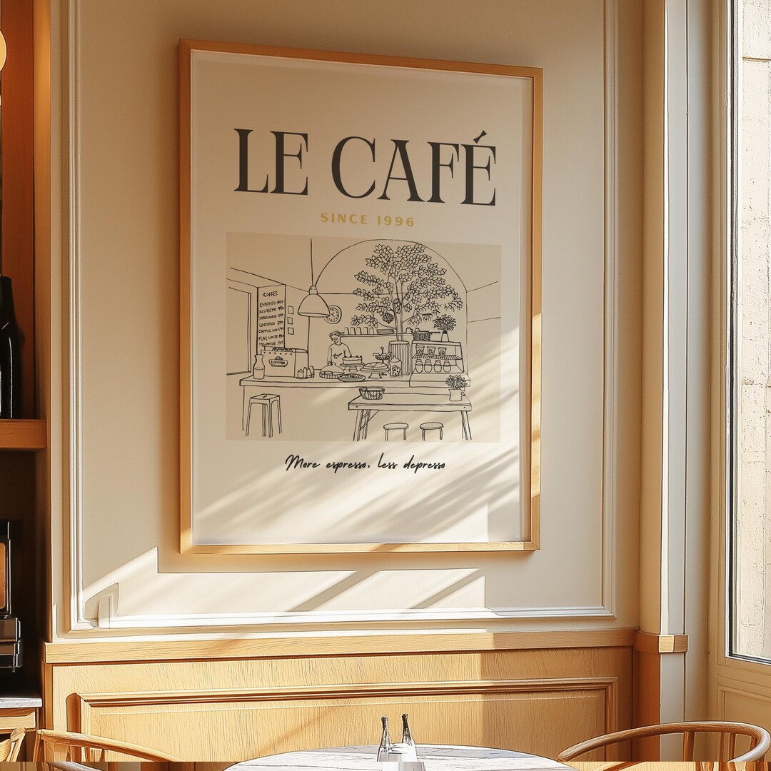 French Café Poster, French Café Print, Kitchen Wall Art, Cafe Decor ...
