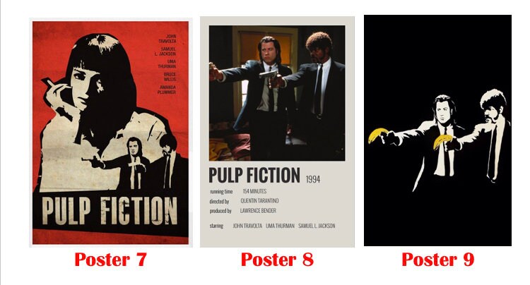 Pulp Fiction Vintage Movie Poster, Aesthetic Movie Poster sold by ...