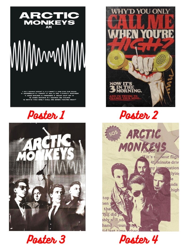 Arctic Monkeys Poster, AM Poster, 505, Rock and Roll Poster, Alex ...