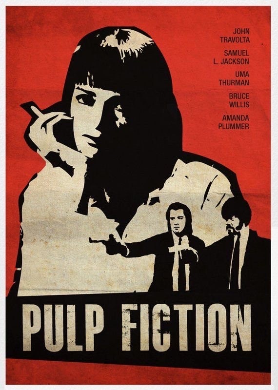 Pulp Fiction Vintage Movie Poster, Aesthetic Movie Poster sold by ...