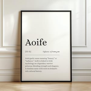 Aoife Poster: Irish Wall Art, Dictionary Definition, Name Meaning ...