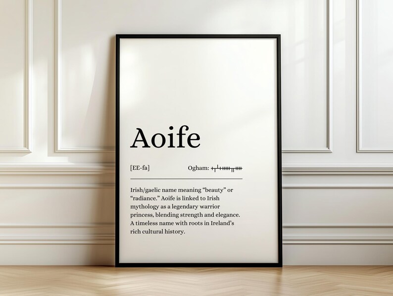 Aoife Poster: Irish Wall Art, Dictionary Definition, Name Meaning ...