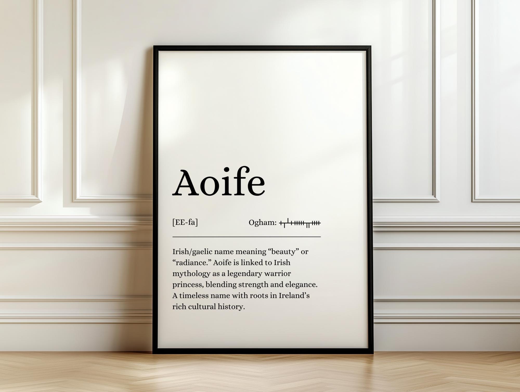 Aoife Poster: Irish Wall Art, Dictionary Definition, Name Meaning ...