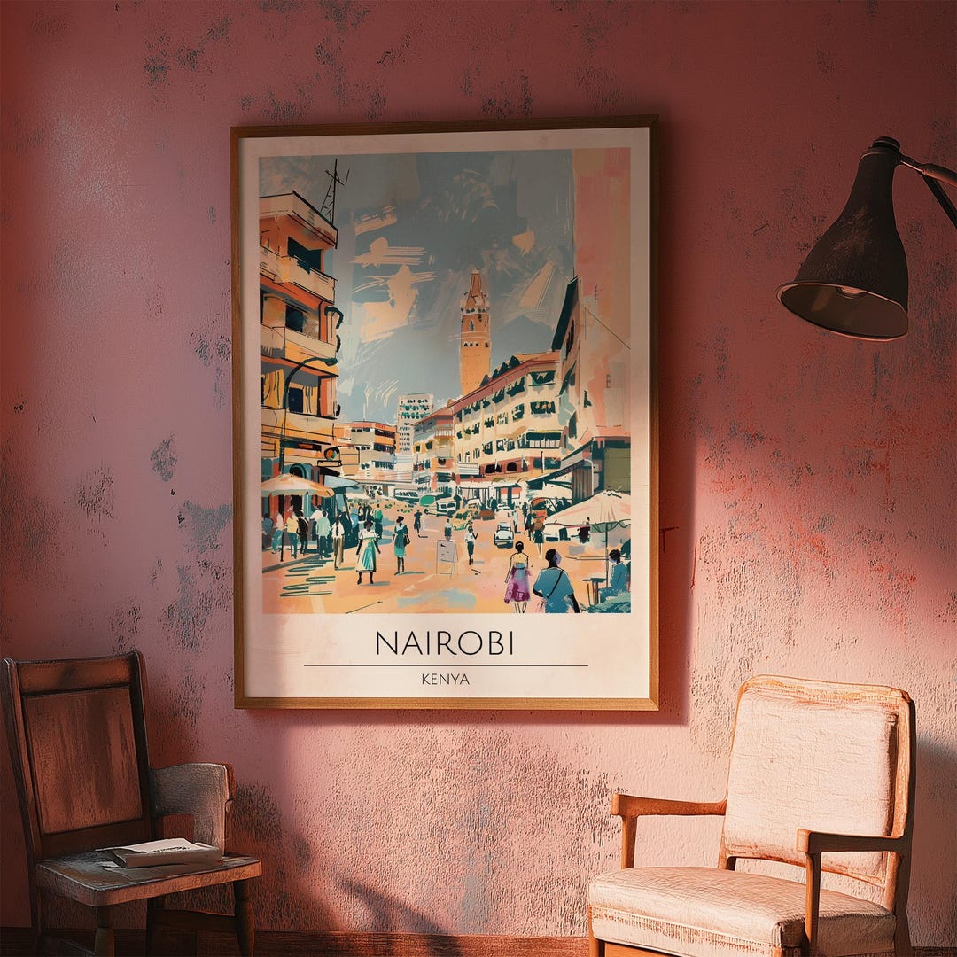 Nairobi Travel Poster, Nairobi Travel Print, Travel Wall Art, Vintage ...