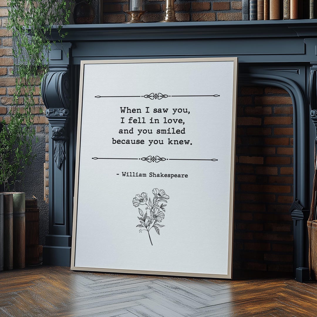 Shakespeare Quote Poster, Love Quote Print, Inspirational Quote ...