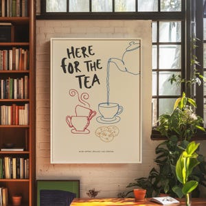 Tea Poster, Tea Print, Kitchen Wall Art, Cafe Decor, Cafe Poster, Retro ...