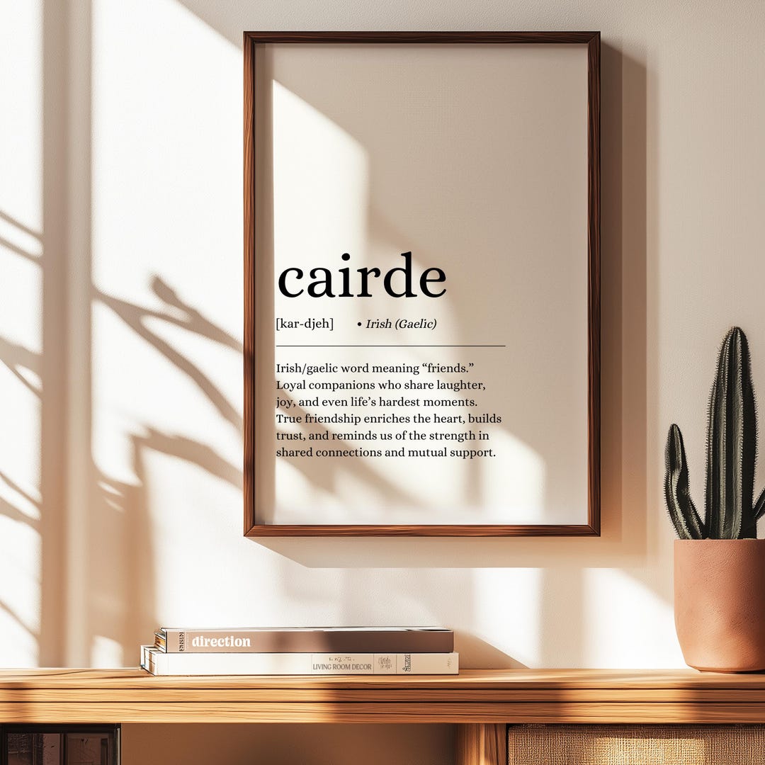 Cairde Poster, Cairde Print, Irish Wall Art, Irish Gifts, Definition ...