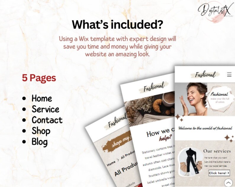 Website Template for Wix Wix Template Wix Theme Blogger - Etsy