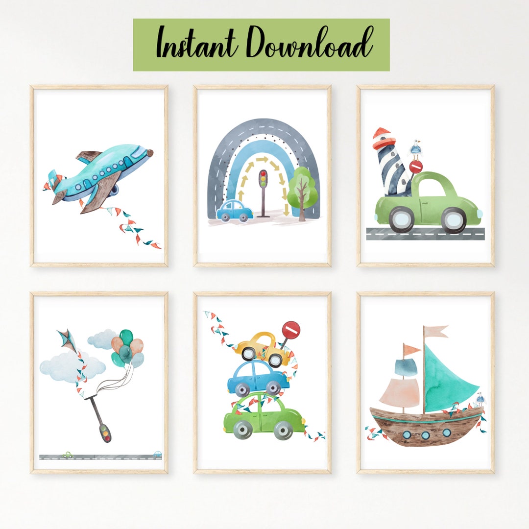 Transport Print, Transport Nursery Wall Art, Boys Nursery Wall Art ...