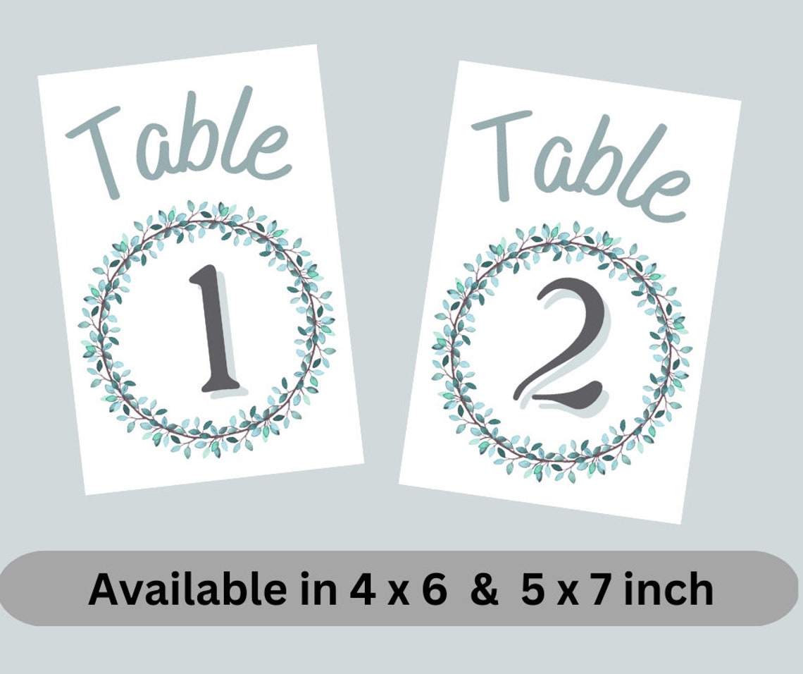 Wedding Table Numbers Printable. Ready to Download and Print. Can Be ...