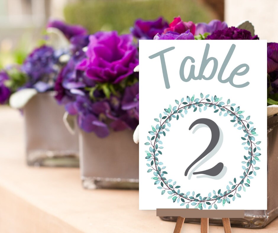 Wedding Table Numbers Printable. Ready to Download and Print. Can Be ...