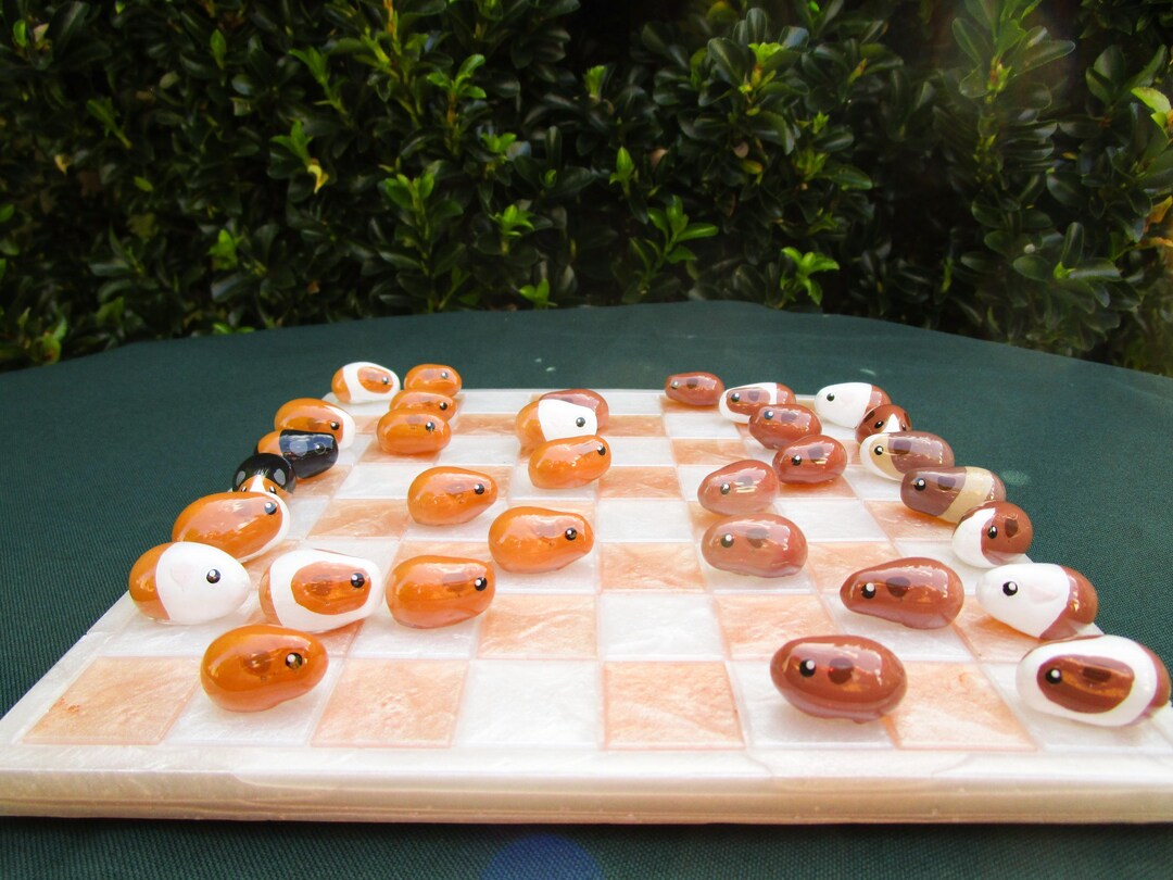 Mini Guinea Pig Chess Set/figurine/guinea Pig Gift/guinea Pig Present ...