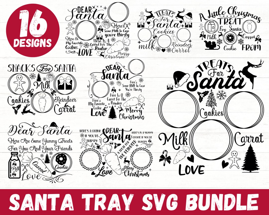 Dear Santa Tray SVG Bundle Christmas SVG Santa Tray SVG - Etsy