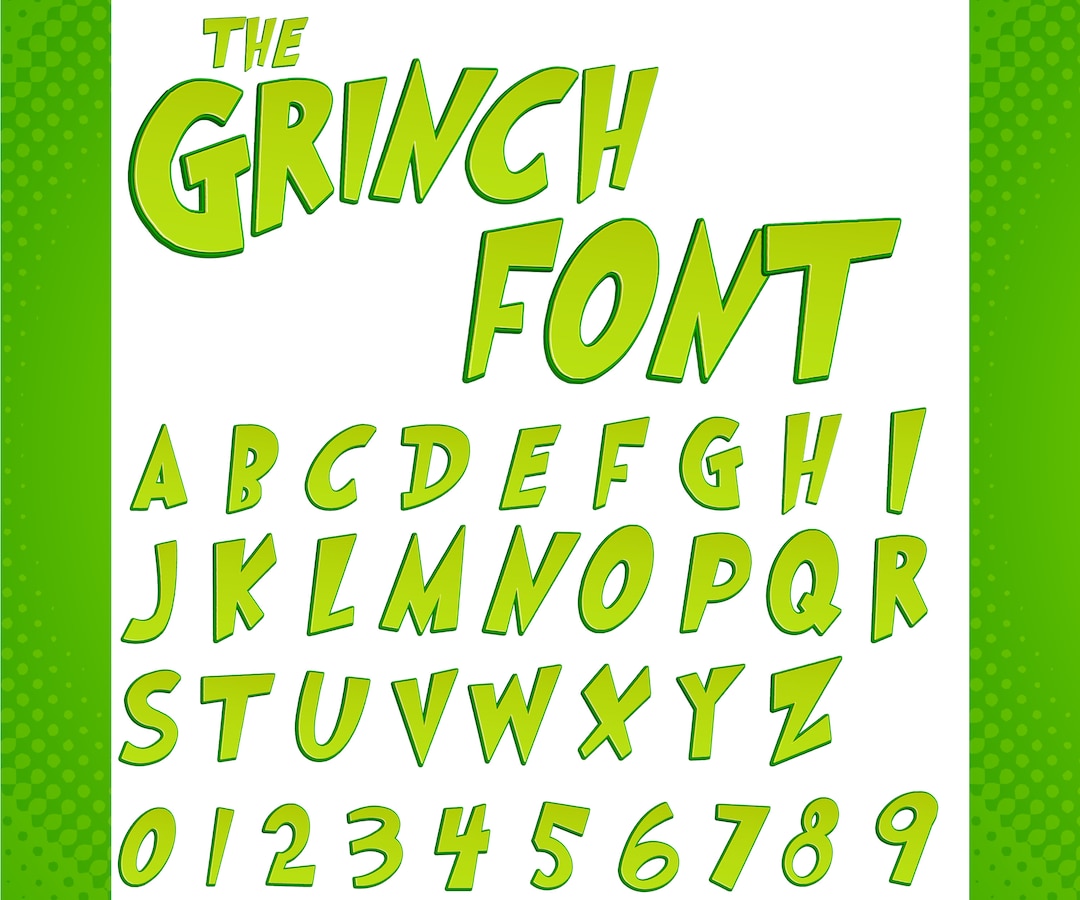 Grinch Font Svg Fuente Svg Alfabeto Svg Fuente de carácter - Etsy España